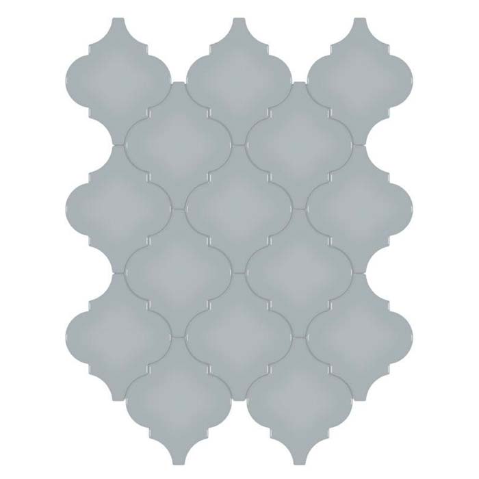 Tesoro Soho - Cloud Blue Arabesque Bevel Gloss Mosaic