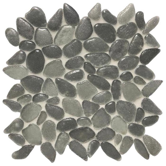 Tesoro Liquid Rocks - Torrent Grey Random Pebble Mosaic