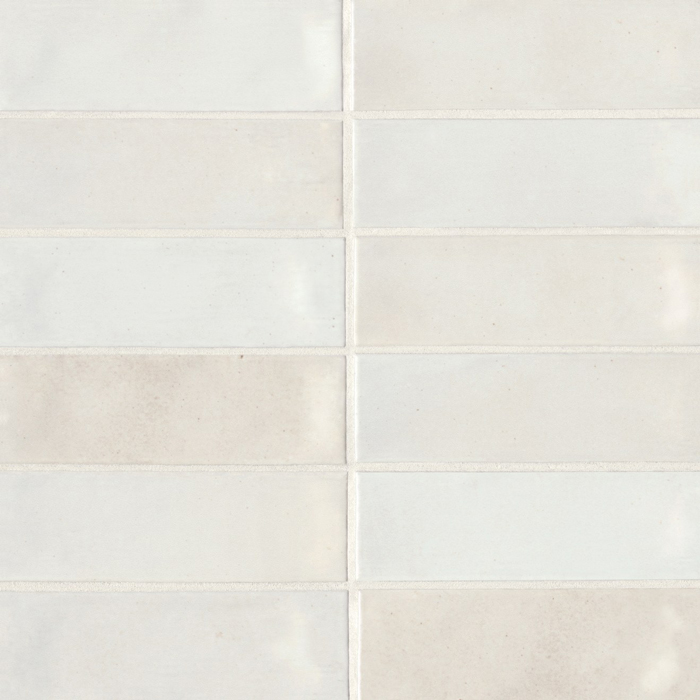Bedrosians Celine - White 2" x 6" Gloss Porcelain Floor & Wall Tile