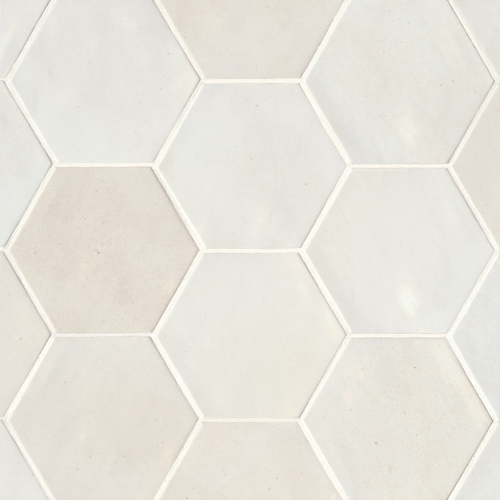 Bedrosians Celine - White 4" Hexagon Gloss Porcelain Floor & Wall Tile