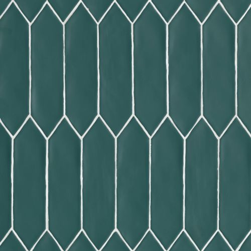 Bedrosians Reine - Dark Teal Matte 3" x 12" Picket Wall Tile