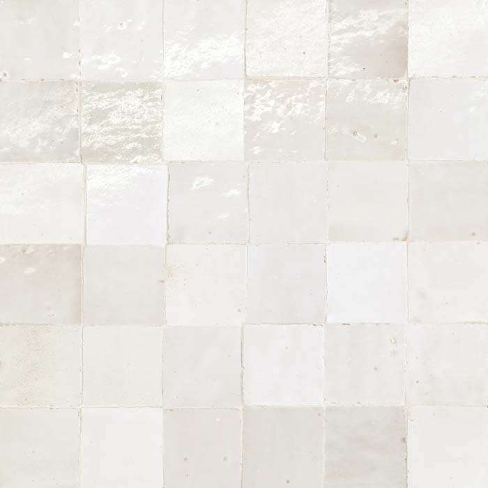 Bedrosians Zagora - Blanc 2" x 2" Glossy Zellige Mosaic Tile