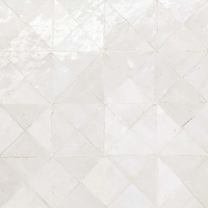 Bedrosians Zagora - Blanc Triangle Glossy Zellige Mosaic Tile