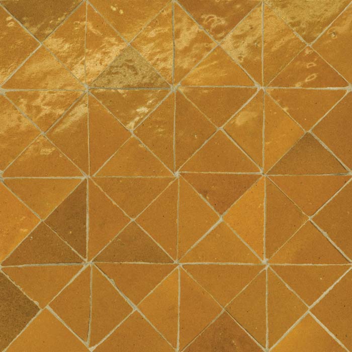 Bedrosians Zagora - Caramel Triangle Glossy Zellige Mosaic Tile