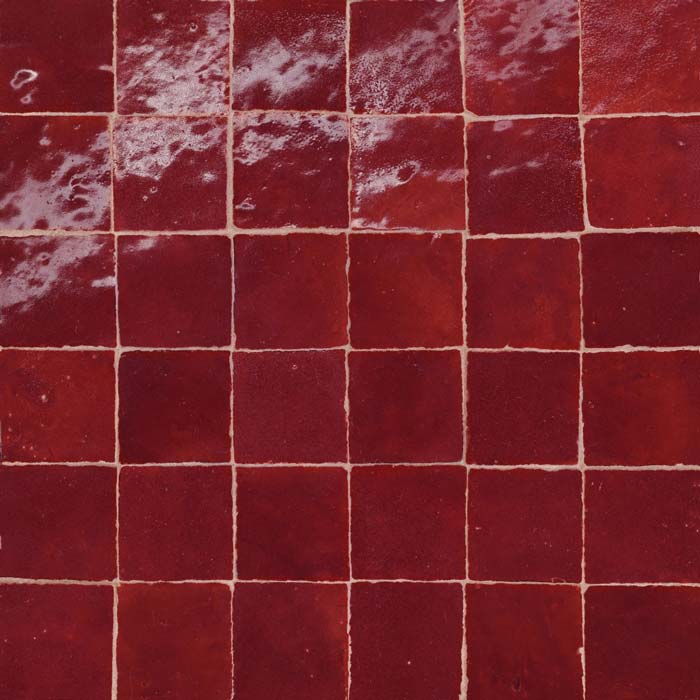 Bedrosians Zagora - Rouge 2" x 2" Glossy Zellige Mosaic Tile