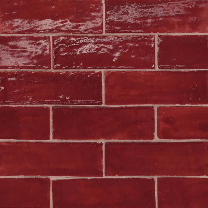 Bedrosians Zagora - Rouge 2" x 6" Glossy Zellige Field Tile