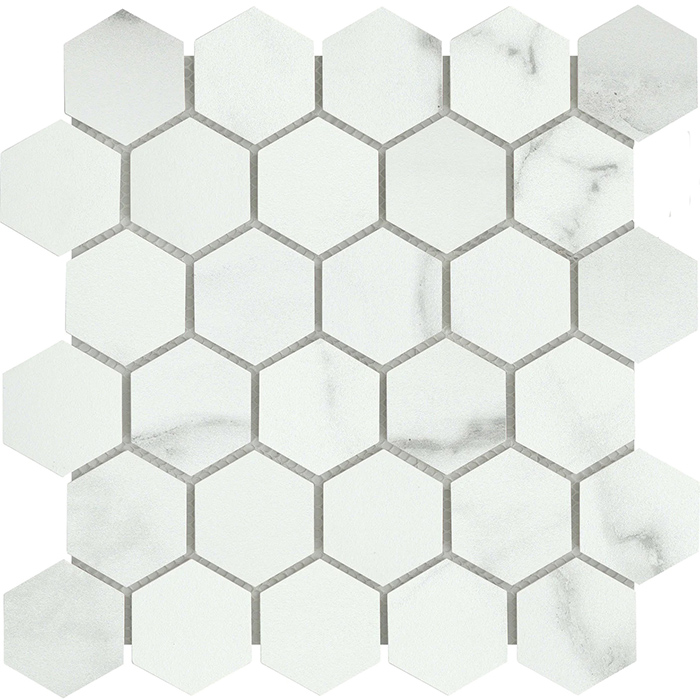 Emser Visconde - Silver 2" Hex Porcelain Mosaic