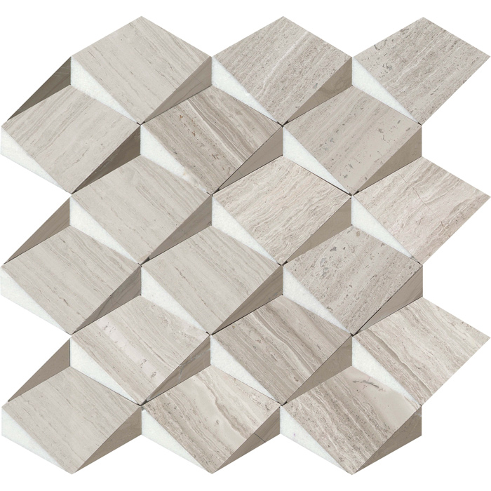 Emser Bizou - White / Cream Crest Groutless Marble Mosaic
