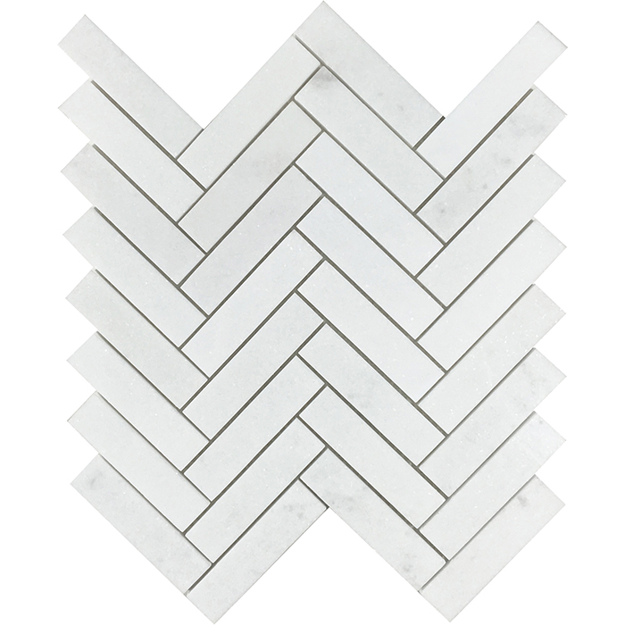 Tesoro Metropolitan White Thassos - Herringbone Mosaic