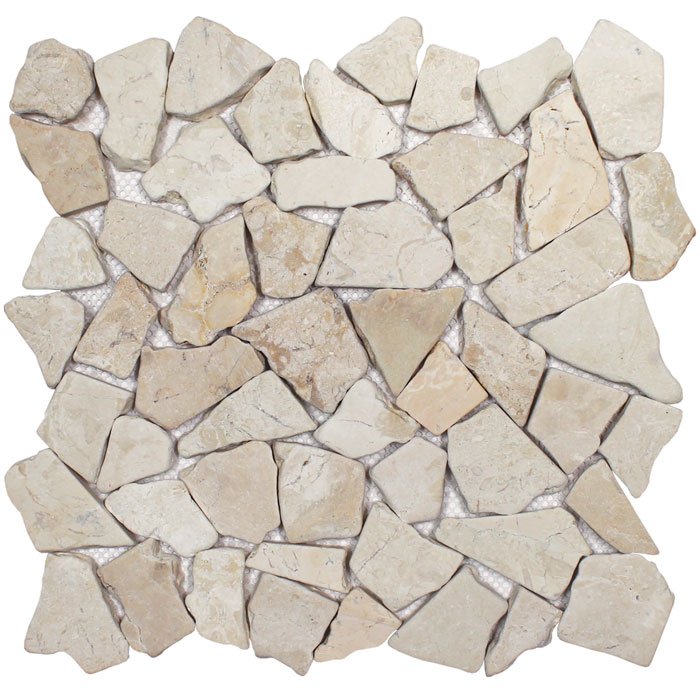 Tesoro Ocean Stones - Fit Matte White Pebble Mosaic