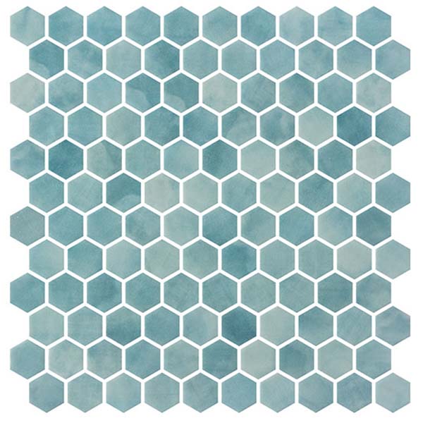 Zio Luxacious Bay Riviera Beach Hex Recycled Glass Mosaic