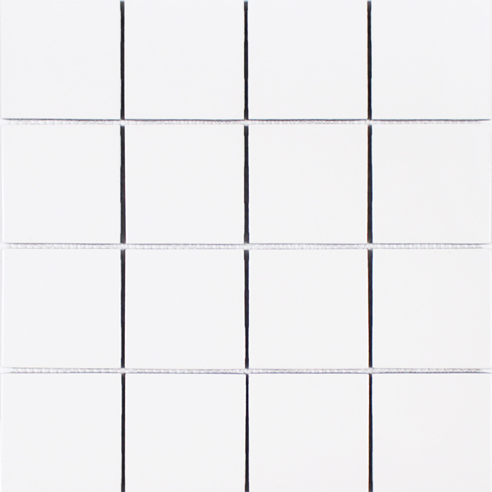 Tesoro Gallery Porcelain Mosaics - White 3" x 3" Textured Mosaic