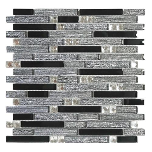 Tesoro Glitz - Ardesia Mixed Linear Glass Mosaic