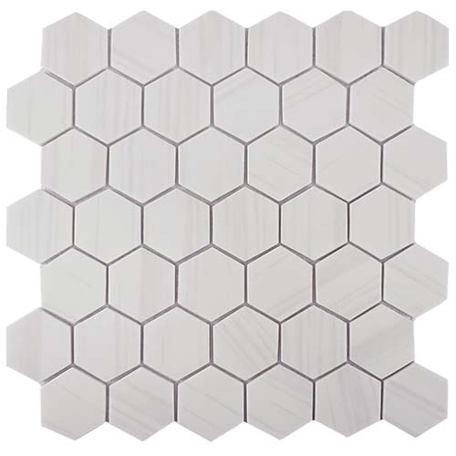 Tesoro Native - Dolomite 2" Hex Glass Mosaic