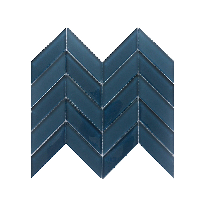 Emser Edge - Navy Chevron Glass Mosaic