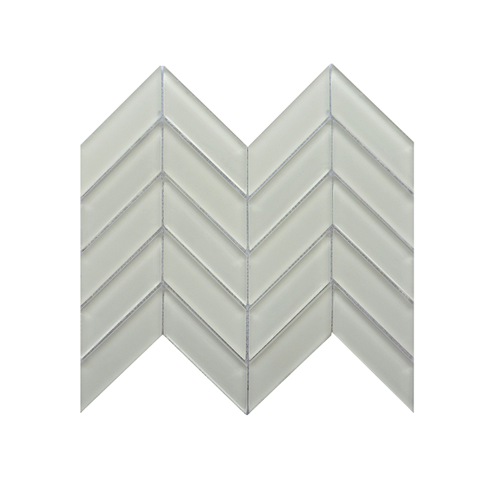 Emser Edge - White Chevron Glass Mosaic