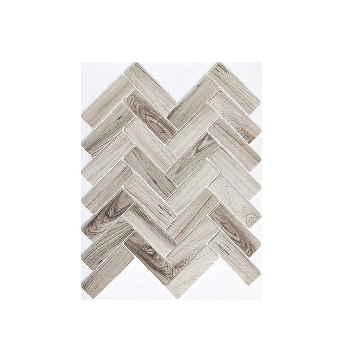Emser Echo - Gray Herringbone Recycled Glass Mosaic