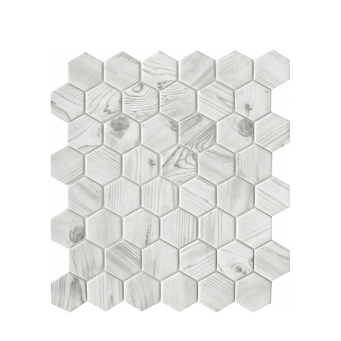 Emser Echo - White 2" Hex Recycled Glass Mosaic