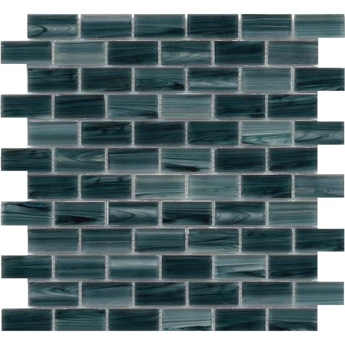 Emser Swirl - Lake 1" x 2" Offset Glass Mosaic