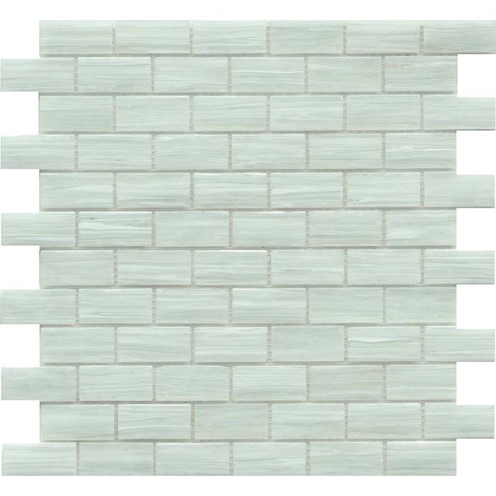 Emser Swirl - Pearl 1" x 2" Offset Glass Mosaic