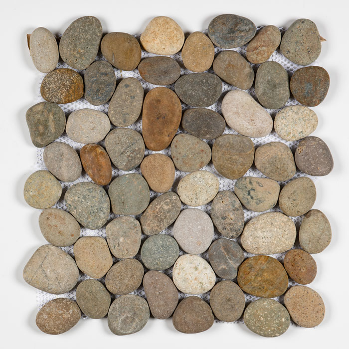 Natural River Pebbles - Canyon Blend 12" x 12" Mosaic