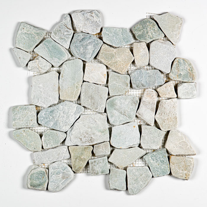 Marble Chip Pebbles - Ice Grey 4" x 12" Interlocking Border