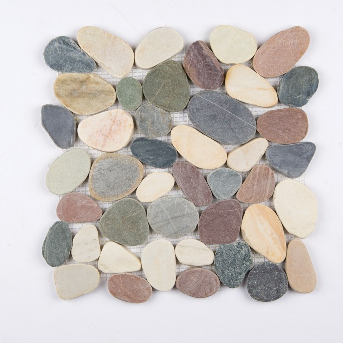 Shaved Pebbles - Indian River 12" x 12" Mosaic