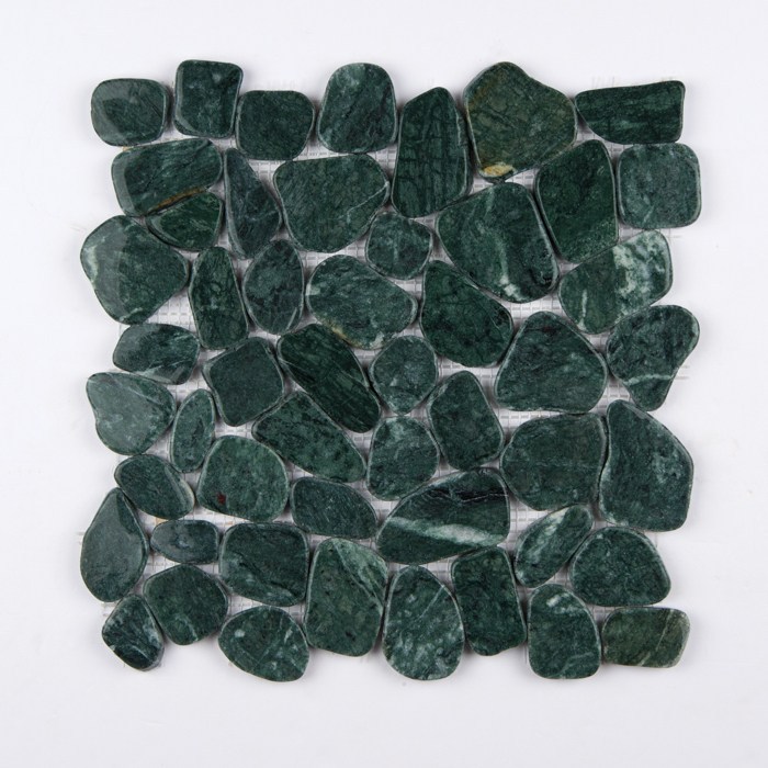 Shaved Pebbles - Jade Green 12" x 12" Mosaic