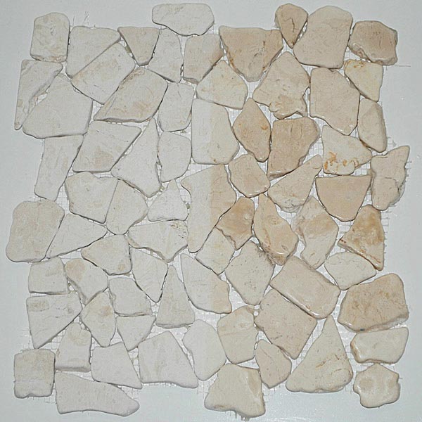 Marble Chip Pebbles - Kuta White 12" x 12" Mosaics
