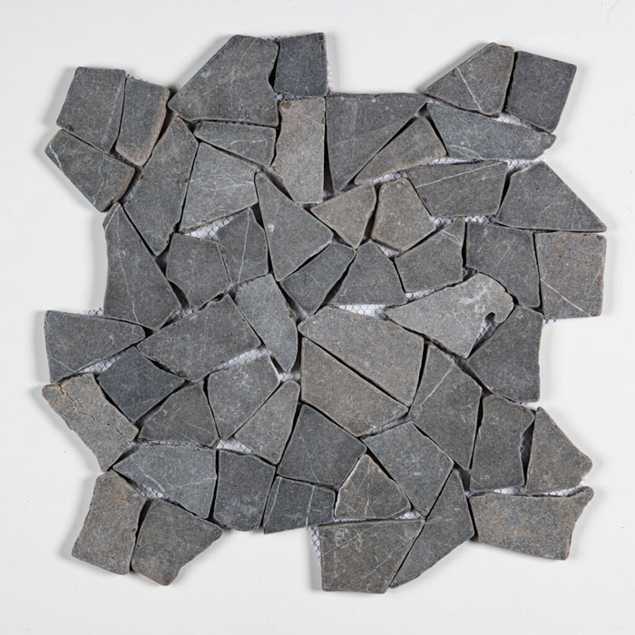 Marble Chip Pebbles - Maluku Black 12" x 12" Mosaic