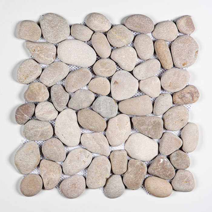 Natural River Pebbles - Maluku Tan 4" x 12" Interlocking Border