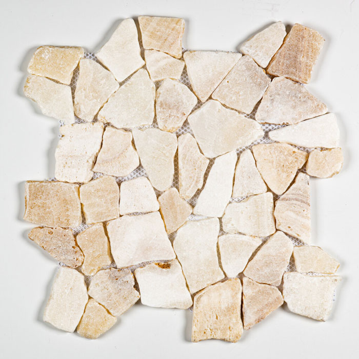 Marble Chip Pebbles - Palmero Cream 12" x 12" Mosaic