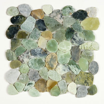 Shaved Pebbles - Sage Onyx 12" x 12" Mosaic