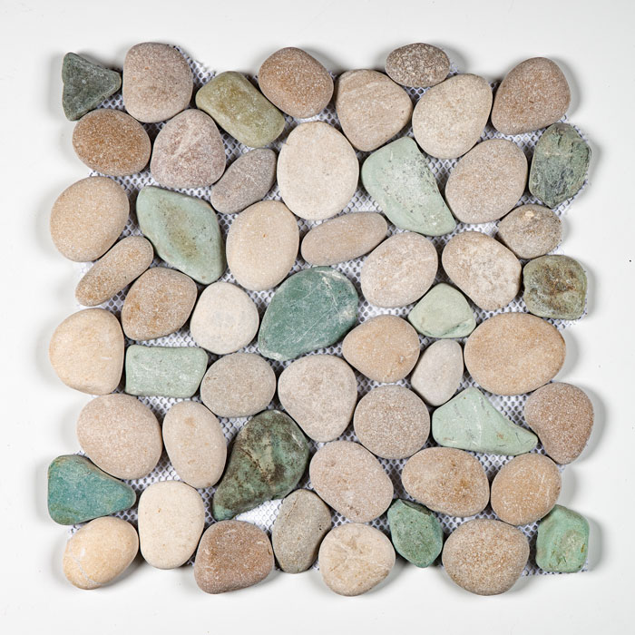 Natural River Pebbles - Savannah 12" x 12" Mosaic