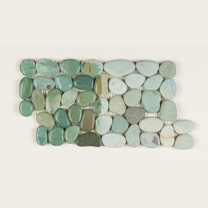 Natural River Pebbles - Taipei Green 6" x 12" Interlocking Border